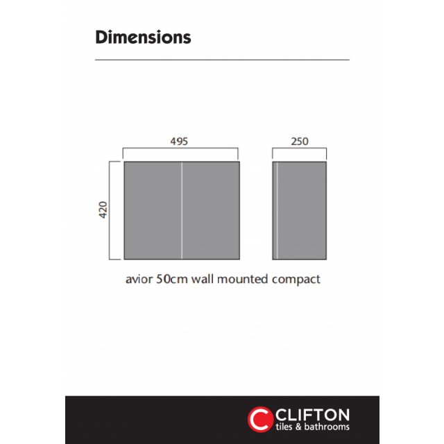 Avior 500mm Compact Vanity Unit - Matt Stone