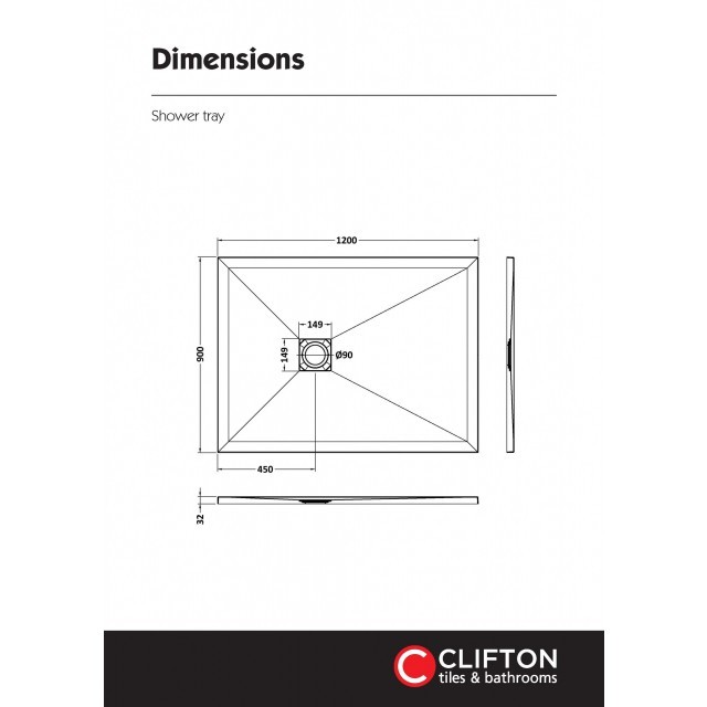 1200x900mm Luxury stone white rectangle tray
